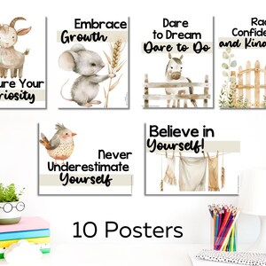 Calm Farm Themed Growth Mindset Posters Motivational Notes, Bulletin ...