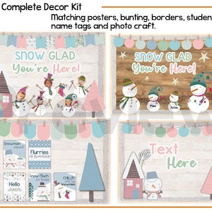 Winter Snowmen Bulletin Board & Classroom Decor Editable Versions ...