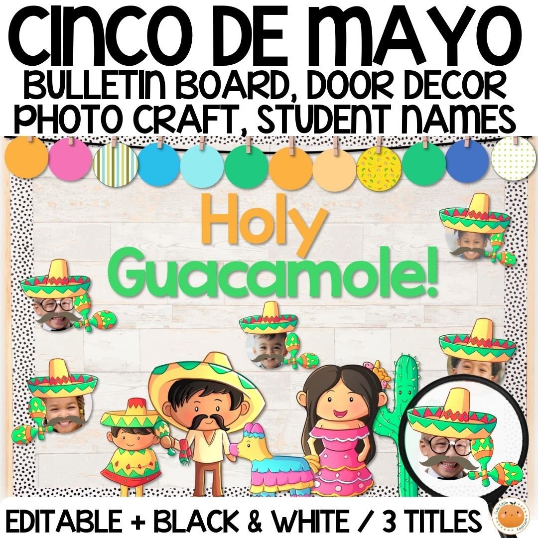 Cinco De Mayo Bulletin Board & Interactive Classroom Decor Editable ...