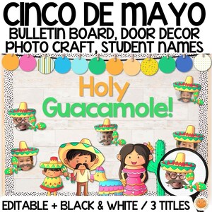 Cinco De Mayo Bulletin Board & Interactive Classroom Decor Editable ...