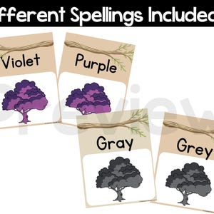 Woodland Friends Themed Color Posters English & Spanish for Classroom ...