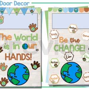 Earth Day Cute Kids Bulletin Board & Classroom Decor + Editable ...