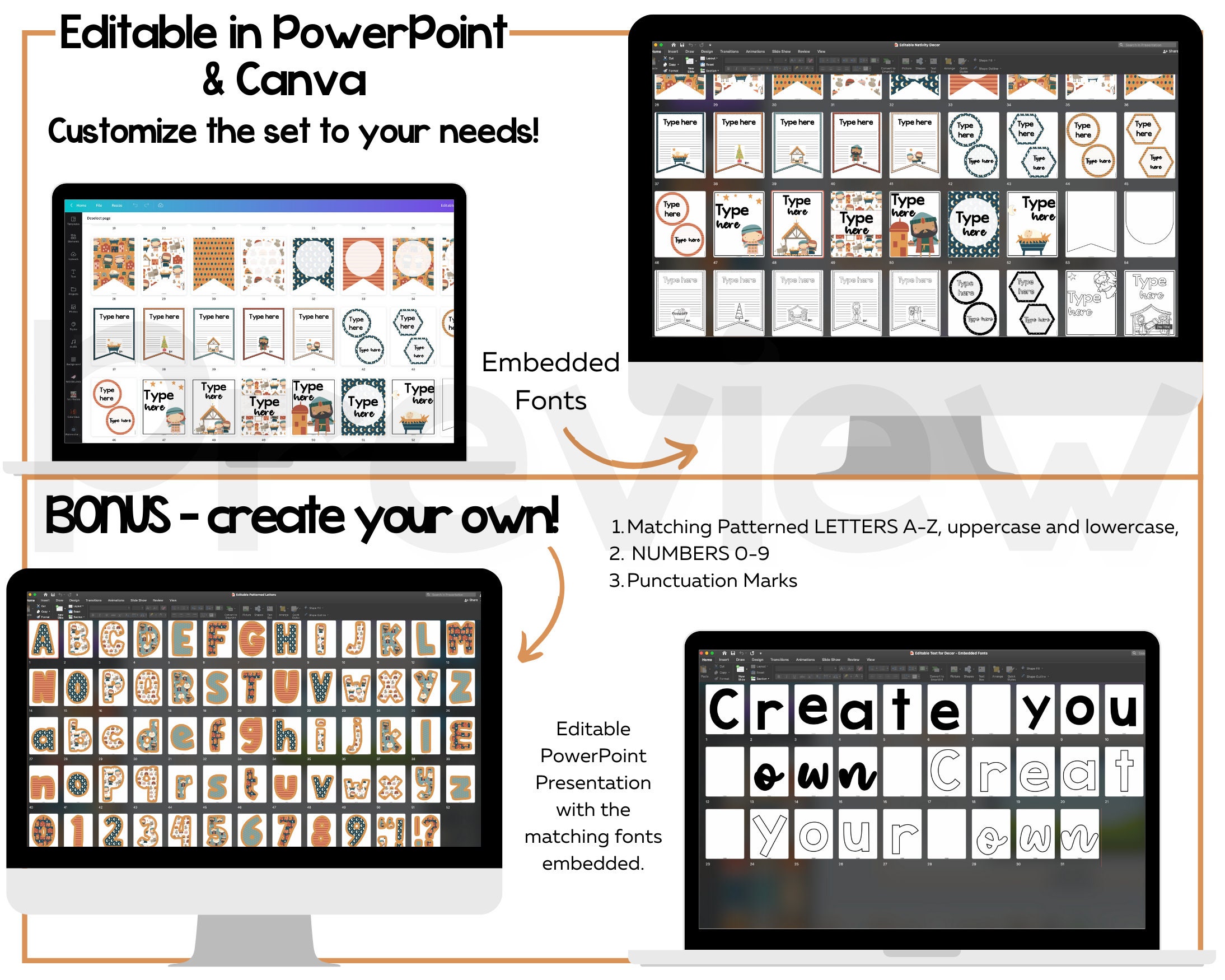 Nativity Bulletin Board & Classroom Decor Kit Editable Versions ...