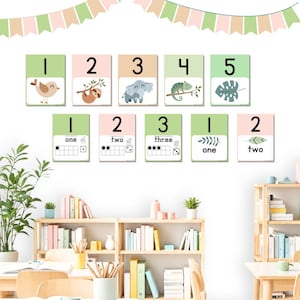 Jungle-safari Themed Number Posters for Bulletin Boards & Classroom ...