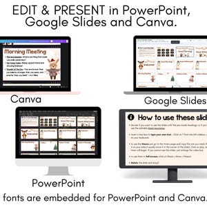 Winter Themed Daily Classroom Slide Templates With Timers, Centers ...