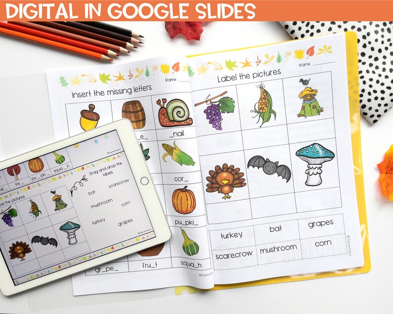 Printable Fall Worksheets Set No Prep & Ready to Go - Etsy