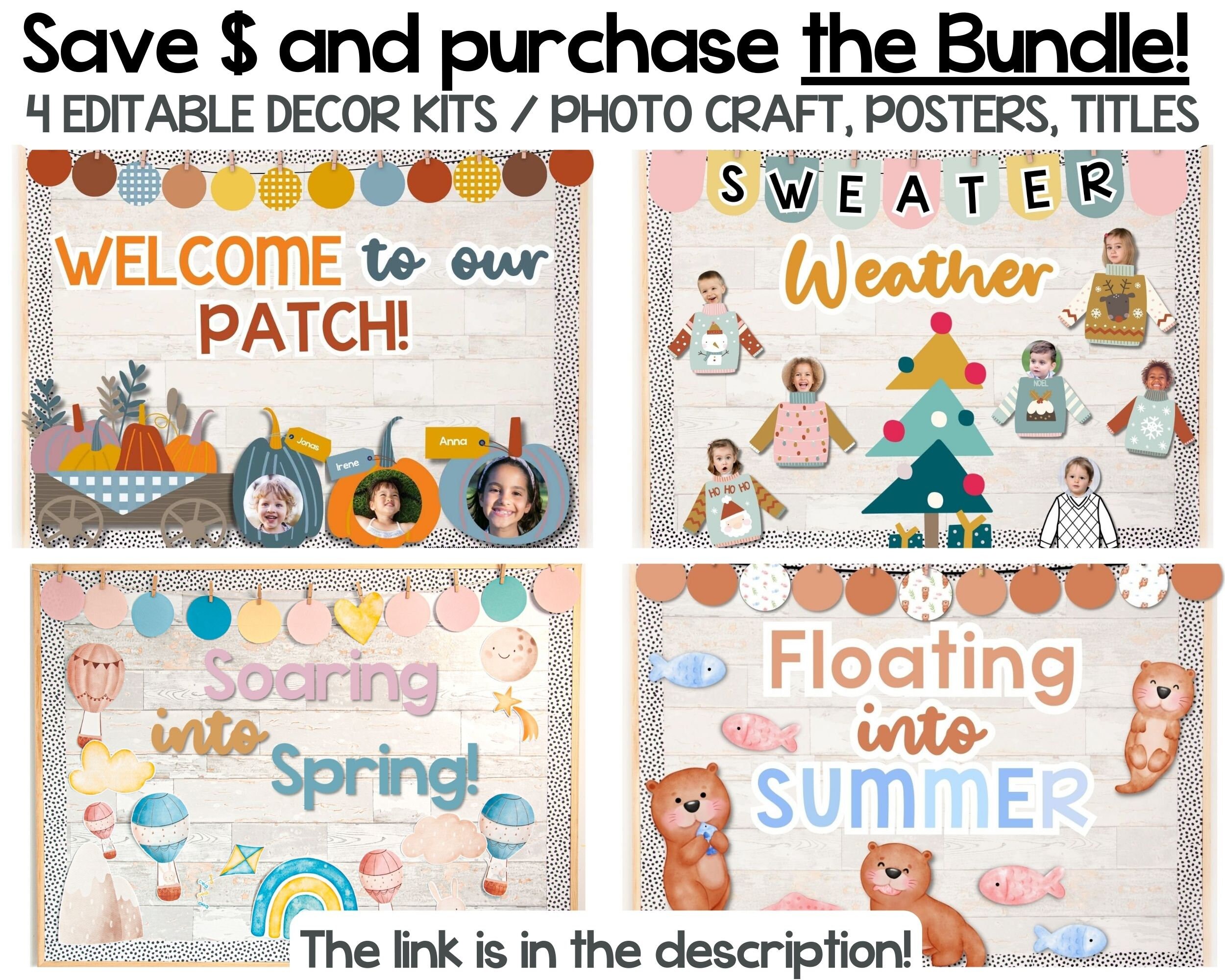 Hot Air Balloons Spring Bulletin Board & Interactive Classroom Decor ...