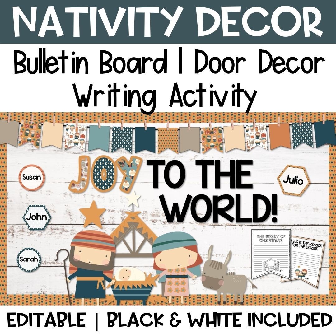 Nativity Bulletin Board & Classroom Decor Kit Editable - Etsy