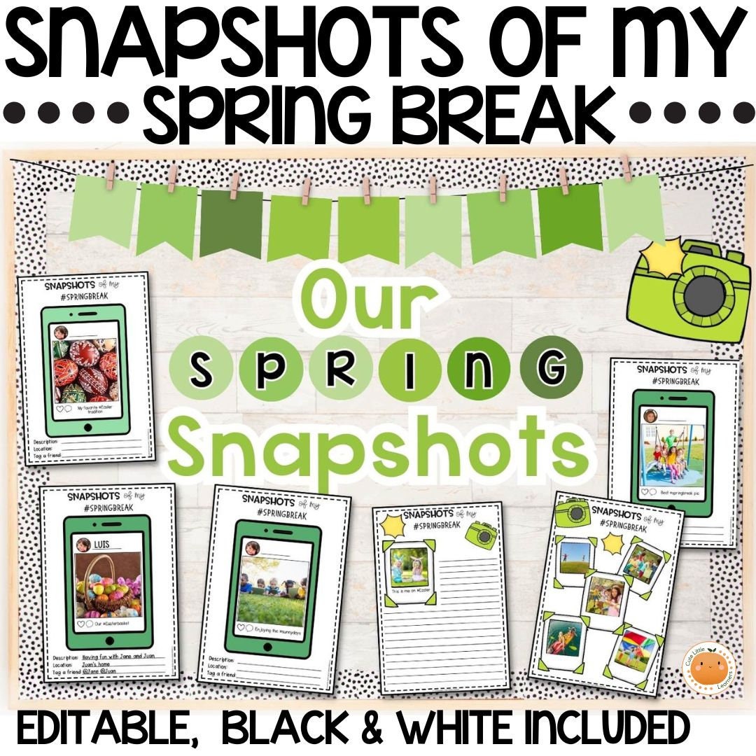 Spring Break Writing Activity Editable Differentiated Spring Writing ...
