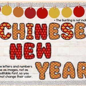 Chinese New Year Lettering for Bulletin Board Titles / Classroom Decor ...