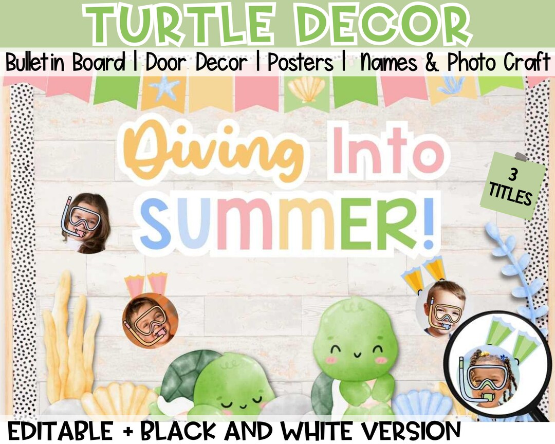 End of Year / Summer Turtle Bulletin Board & Classroom Decor - Etsy