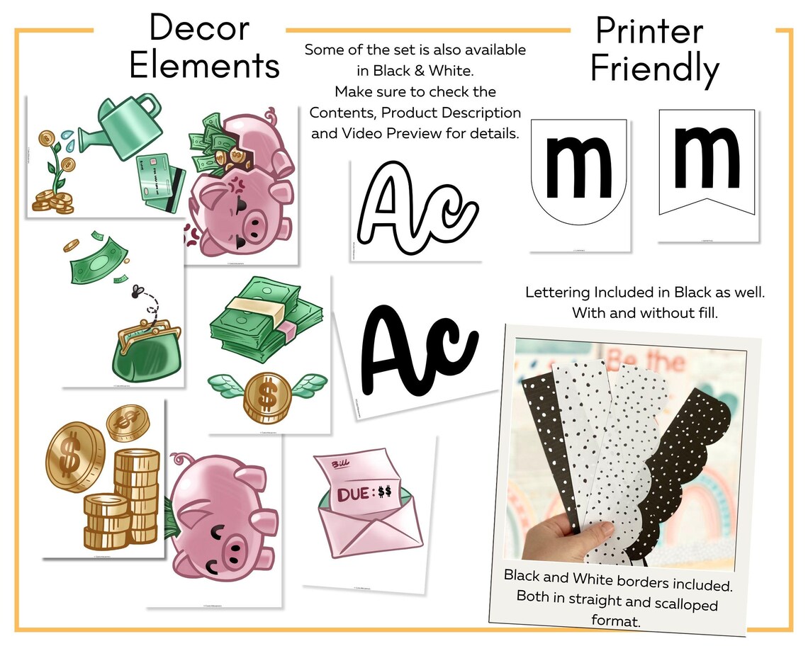 Money Classroom Decor Kit, Editable Posters, Bunting, Name Tags - Etsy