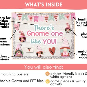 Valentine's Day Bulletin Board and Door Decor, Gnome Theme, Photo Craft ...