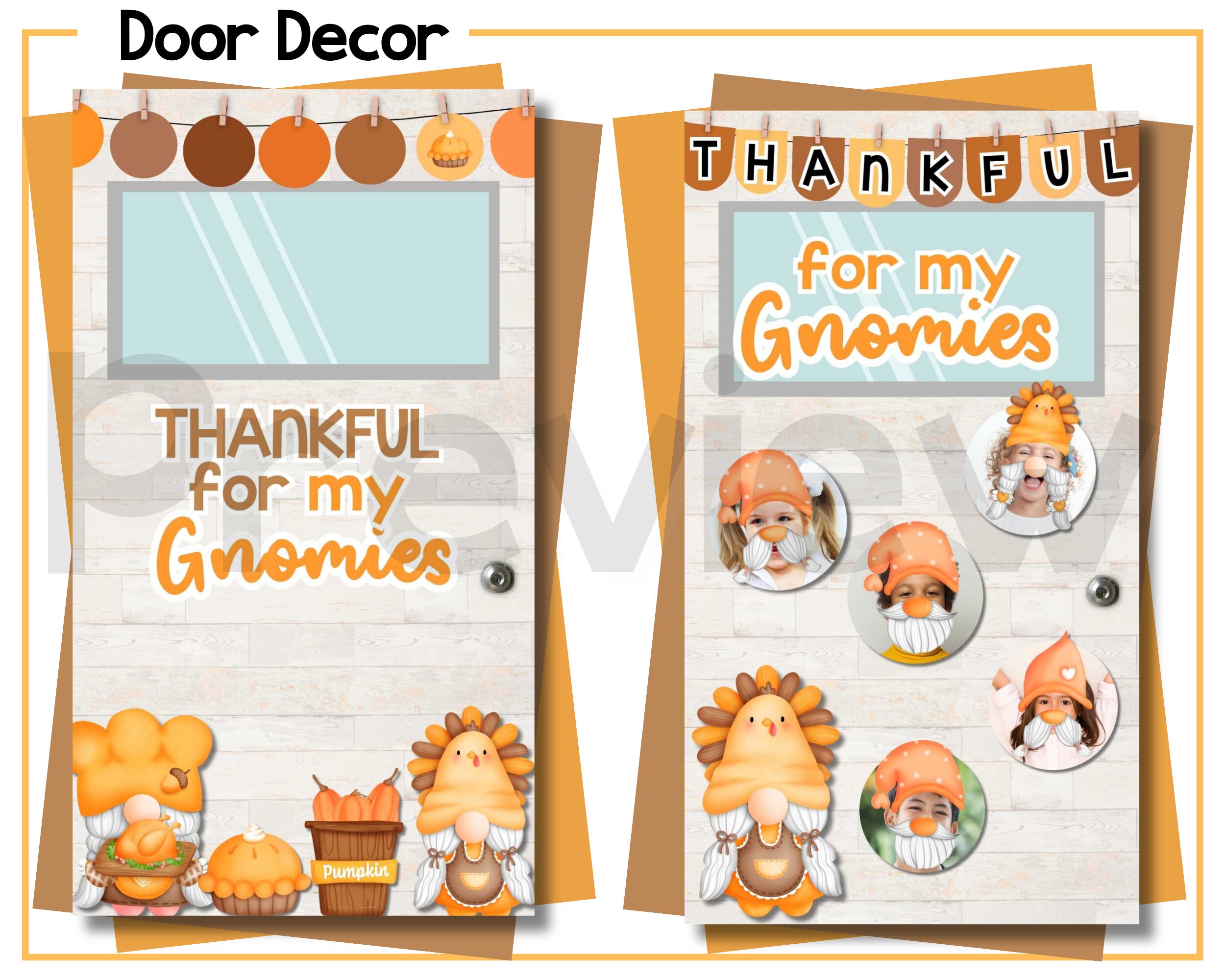 Thanksgiving Fun Gnome Bulletin Board & Classroom Decor Editable ...