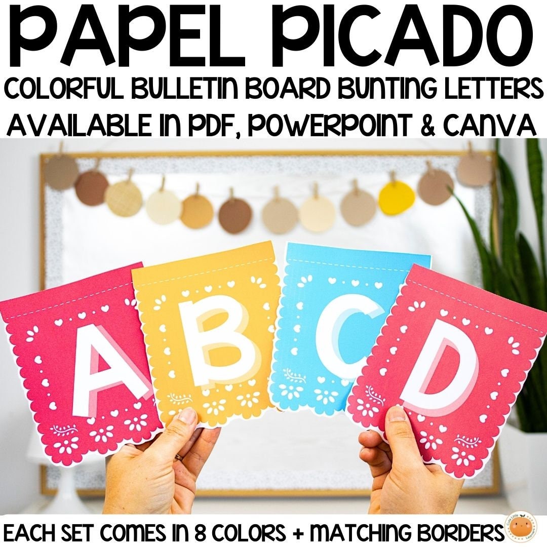 Papel Picado Bunting Letters for Bulletin Board / Classroom Decor ...