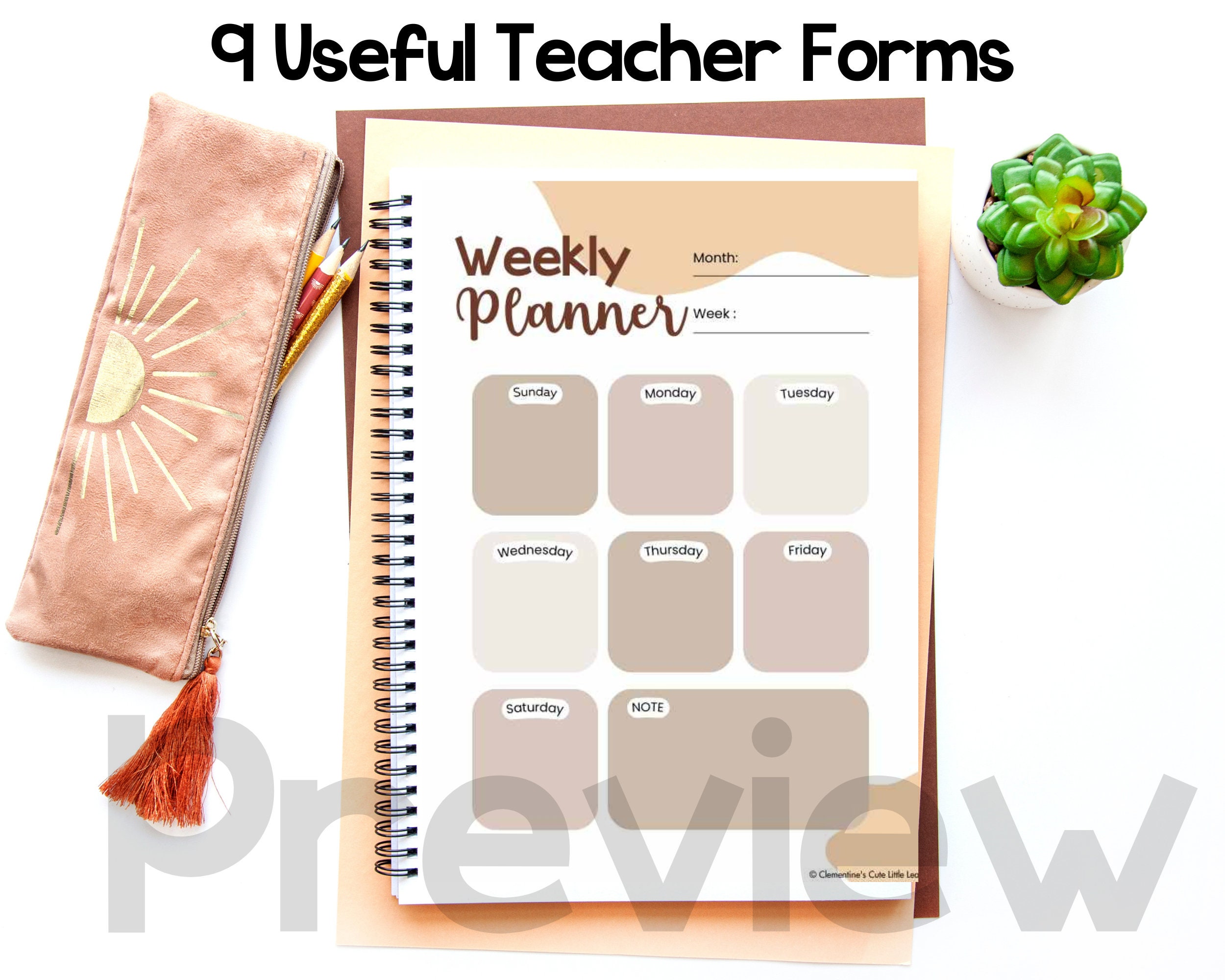 Editable Binder Covers Spines & Forms Boho-space Themed - Etsy