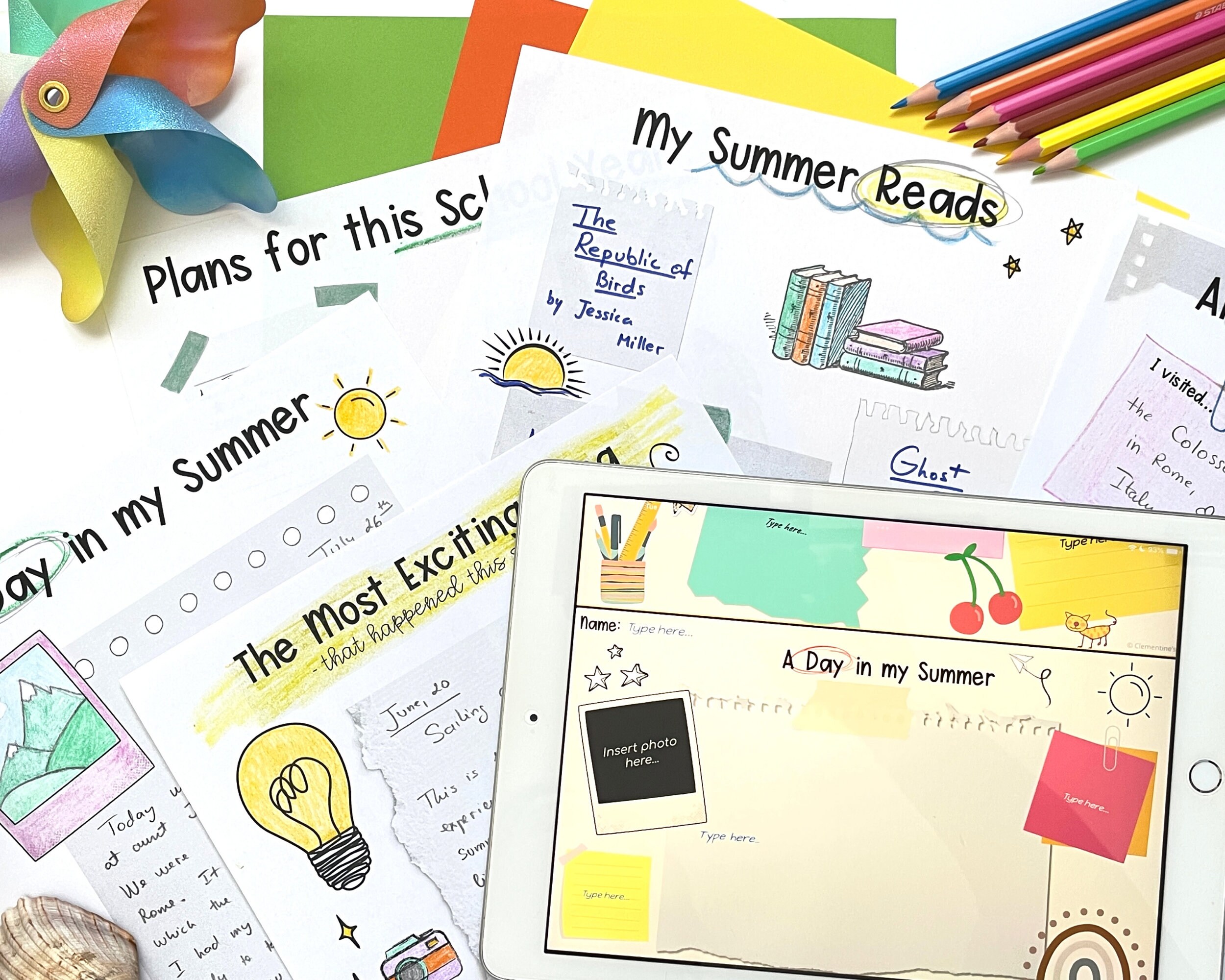 Printable Summer Scrapbook Pages for Kids Fun Summer Printable Activity ...