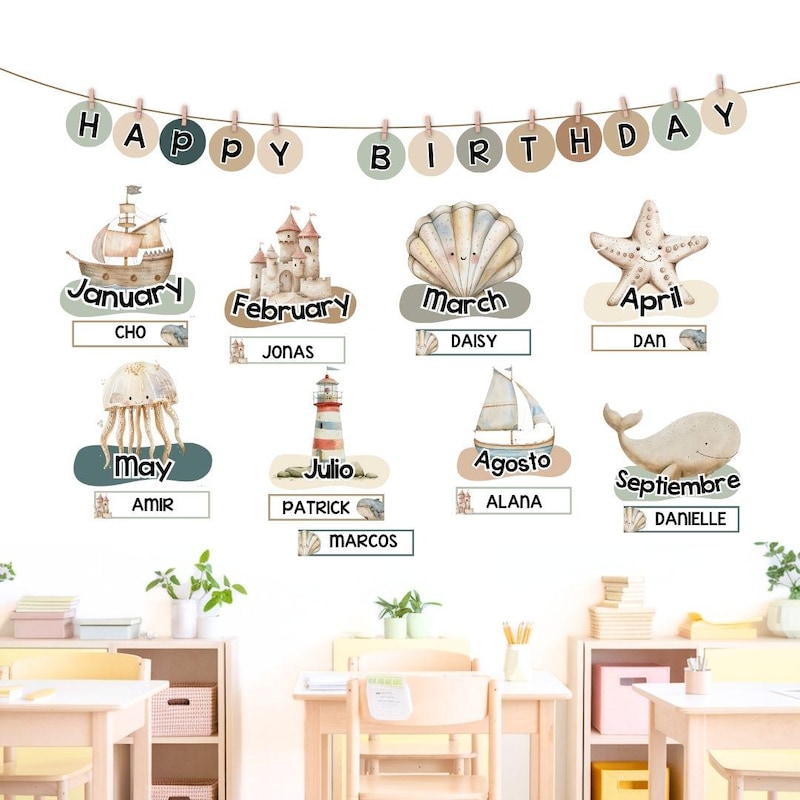 Spanish Birthday Calendar - Etsy