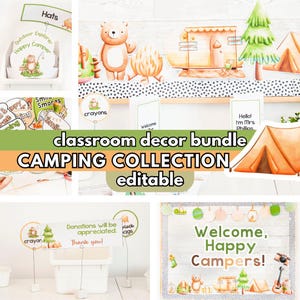Camping Theme Classroom Decor Bundle, Bulletin Boards, Back to School ...