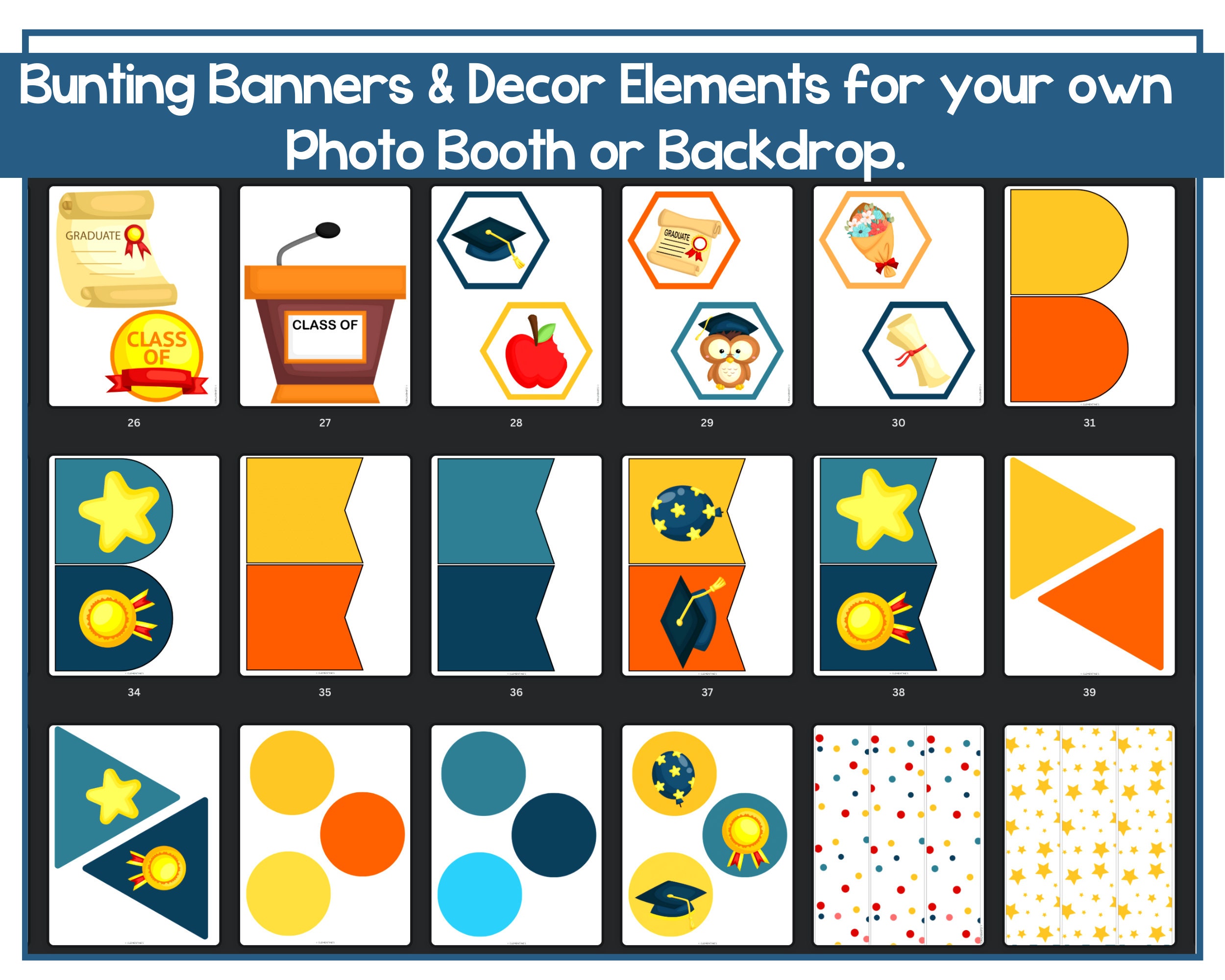 Graduation & End of Year Printable Photo Props and Photo Booth Decor ...