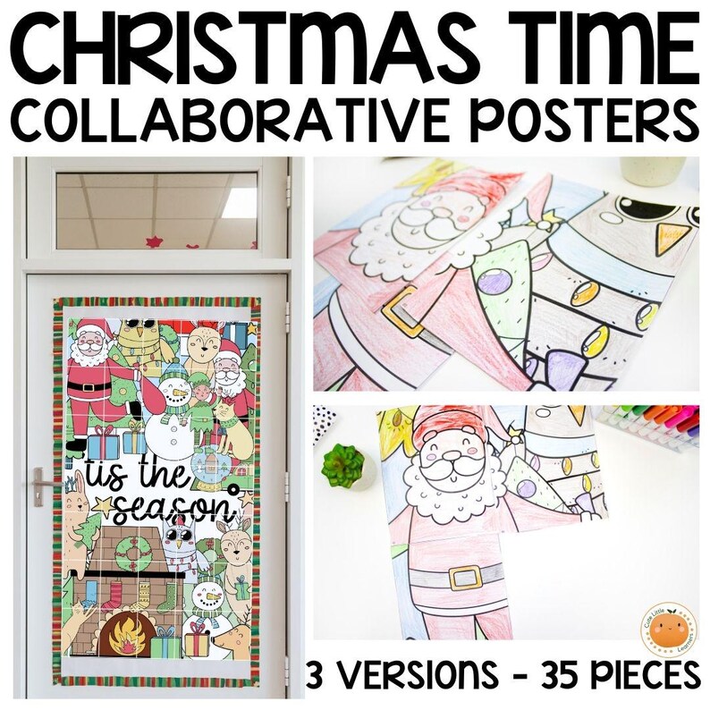 Christmas Collaborative Coloring Poster: Printable Bulletin Board Decor ...