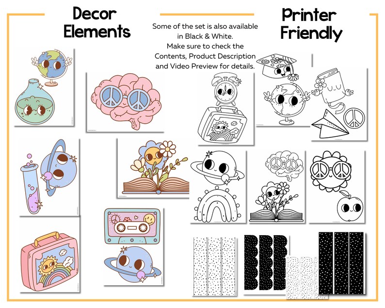 Retro Groovy Back to School Classroom Decor and Bulletin Board Kit ...