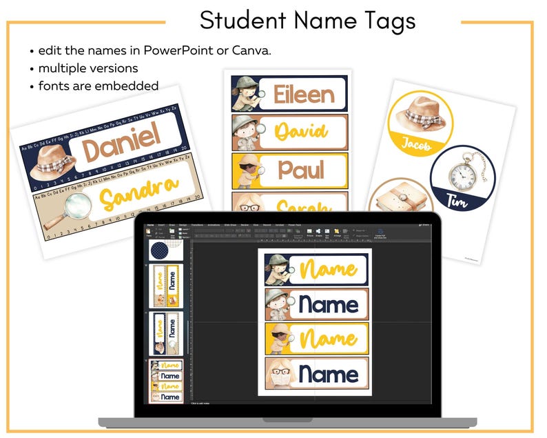 Detective Bulletin Board | Editable Classroom Theme and Poster Set With ...