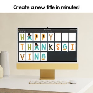 Whimsy Thanksgiving Lettering for Bulletin Board Titles / Thanksgiving ...