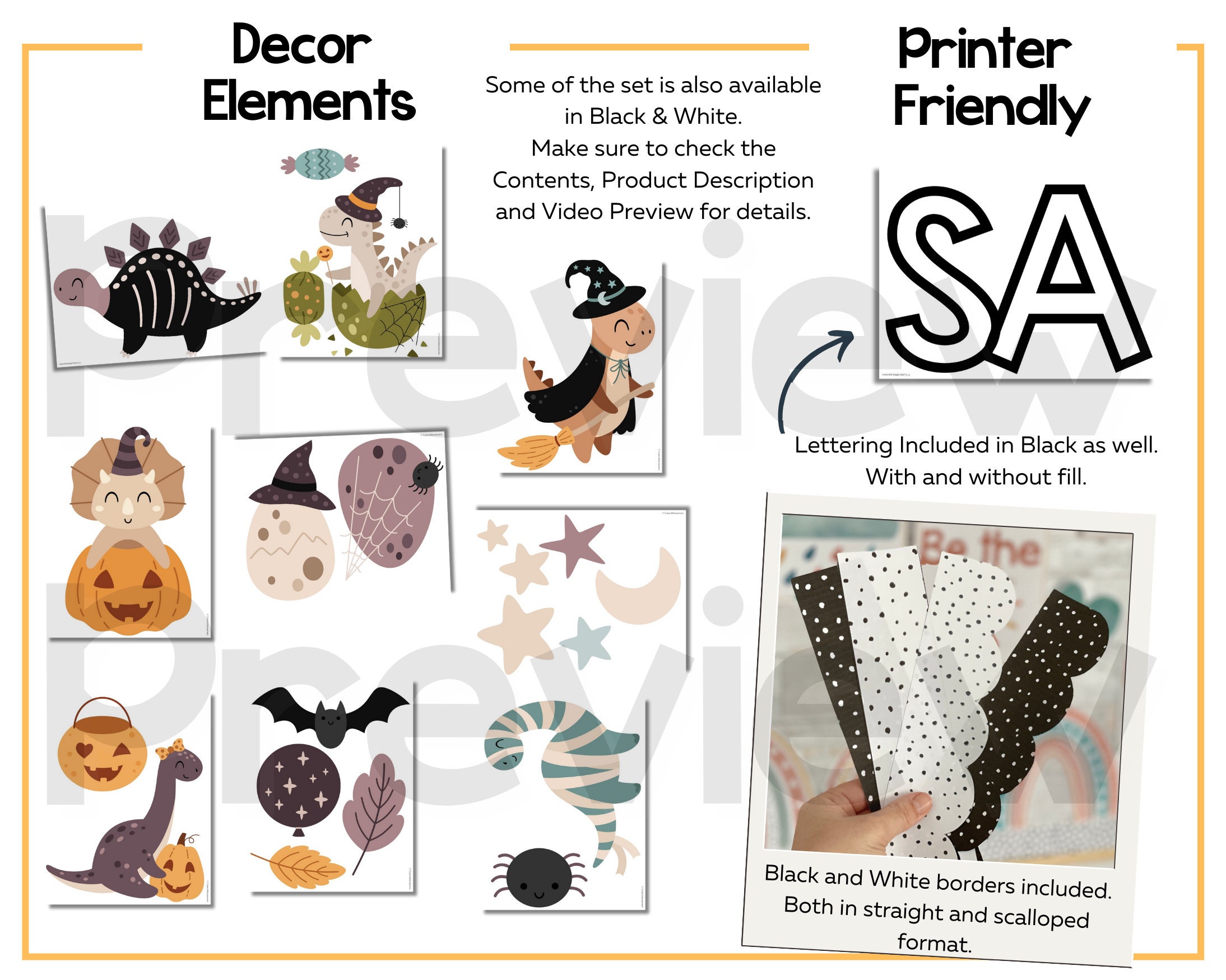 Halloween Dinosaurs Classroom Decor – Bulletin Board and Door Display ...