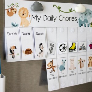 Printable Chore Charts Jungle Safari Themed, Editable Visual Schedule ...