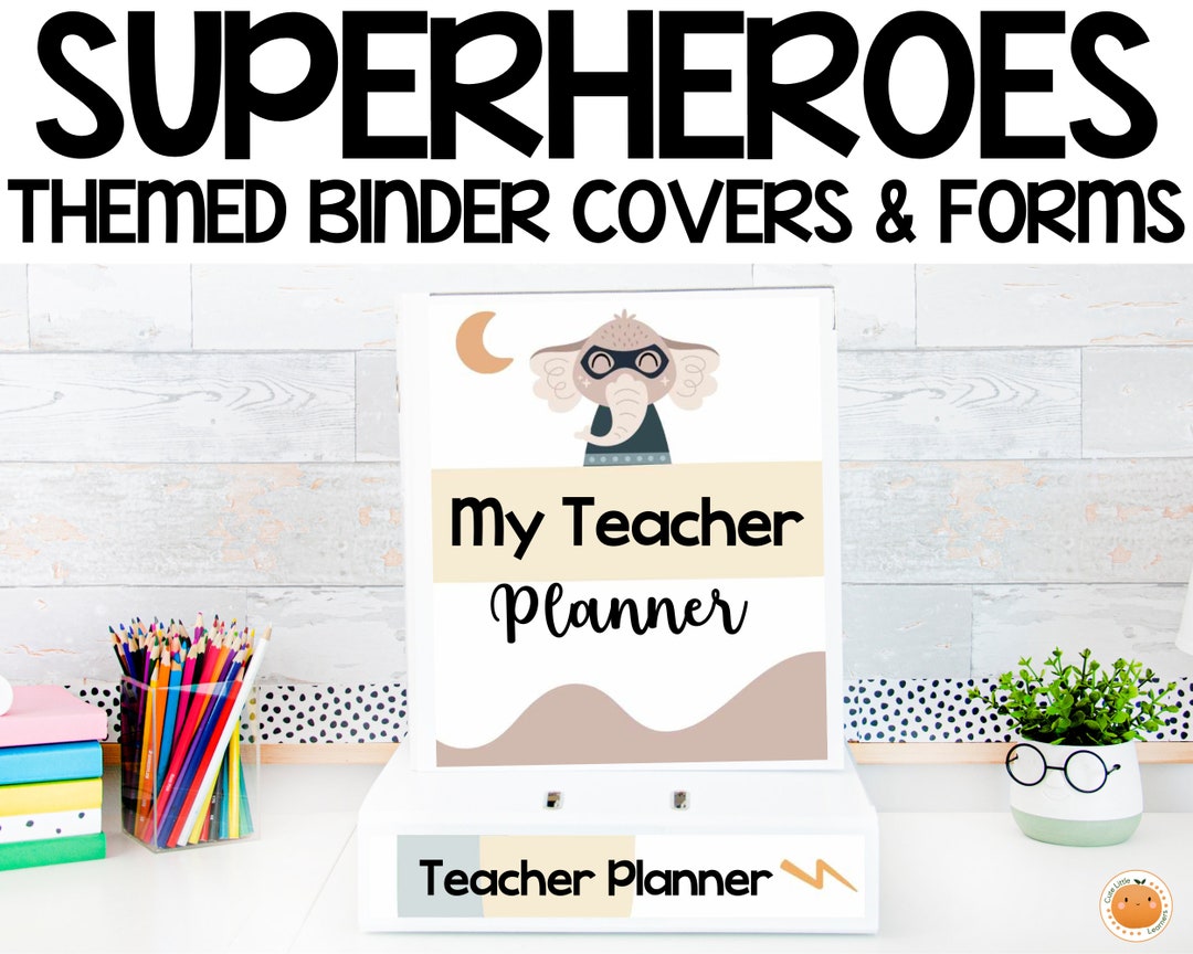Editable Binder Covers Spines & Forms Superheroes Themed - Etsy