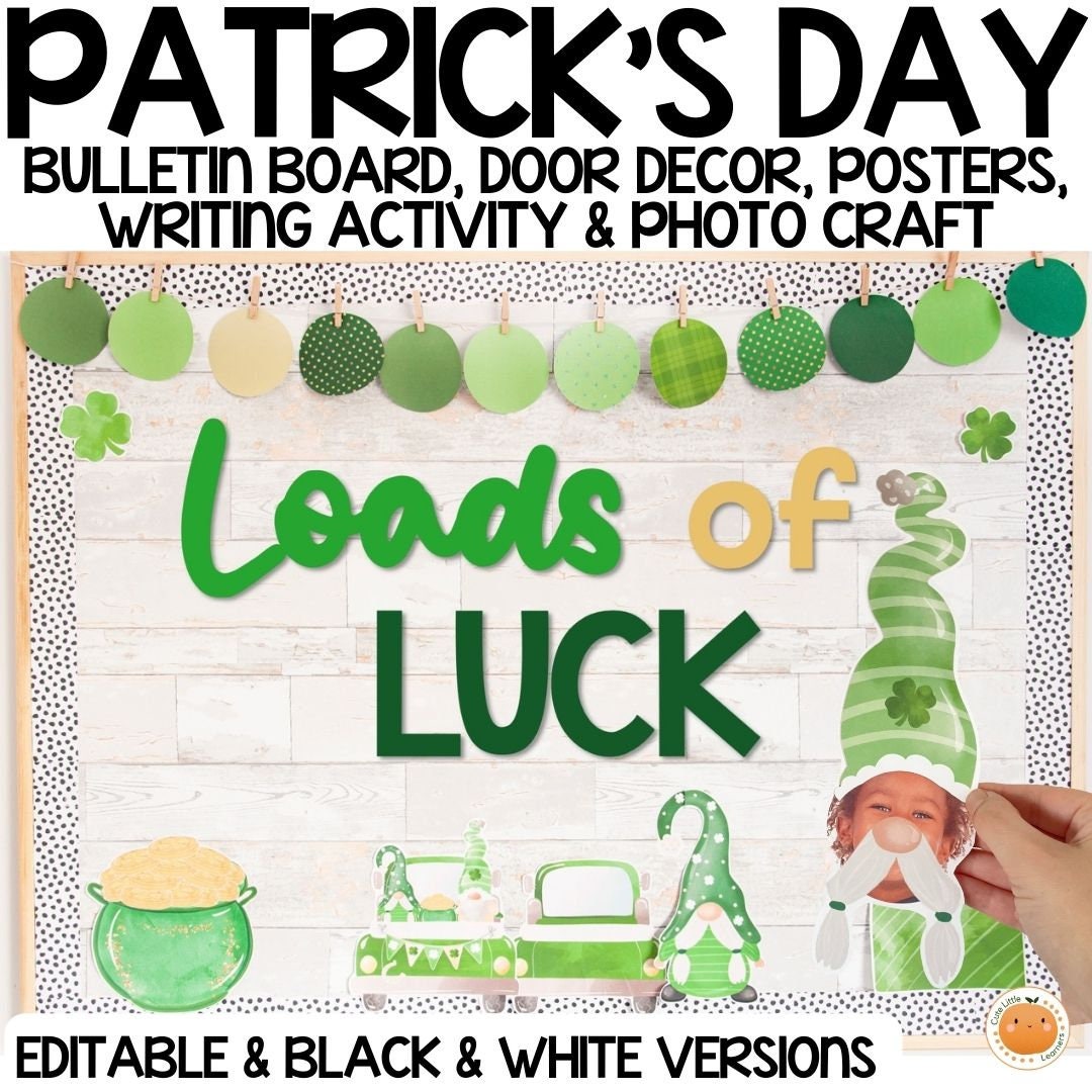 St. Patrick's Day Gnome Truck Bulletin Board & Interactive Classroom ...