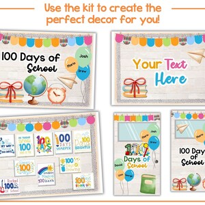 100 Days of School Class Decor, Editable Balloon Craft, Bulletin Board ...