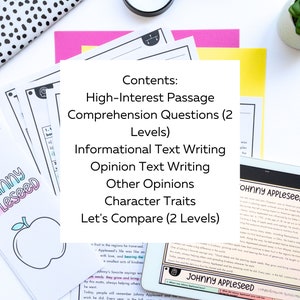 Johnny Appleseed - Printable Biography Pack, Reading Comprehension ...