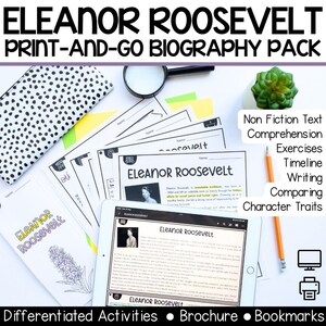Eleanor Roosevelt - Printable Biography Pack, Reading Comprehension ...