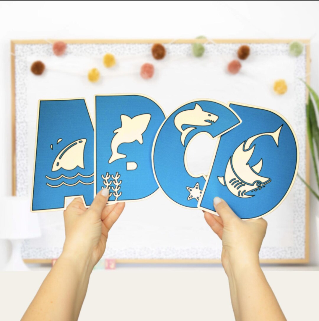 Shark Letters and Numbers | Editable Bulletin Board and Door Titles for ...