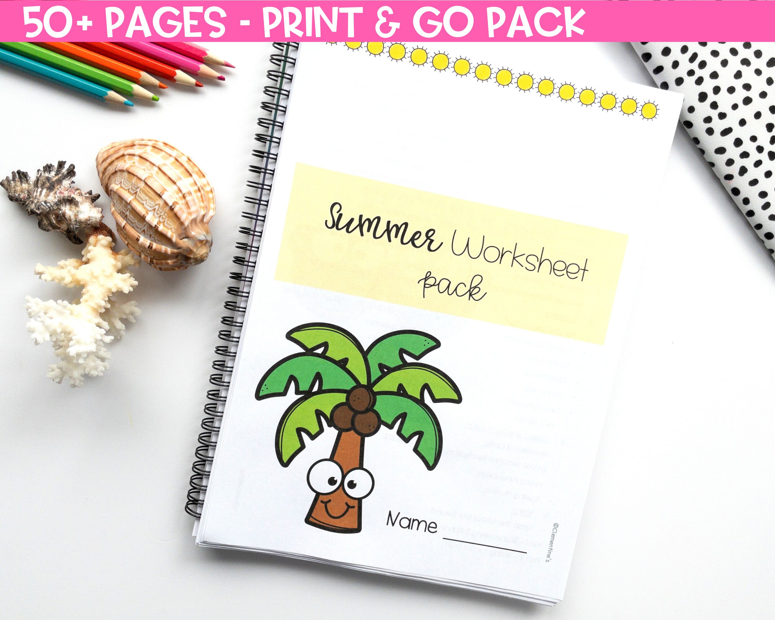 Printable Summer Packet Summer ELA Worksheets for Summer School or ...