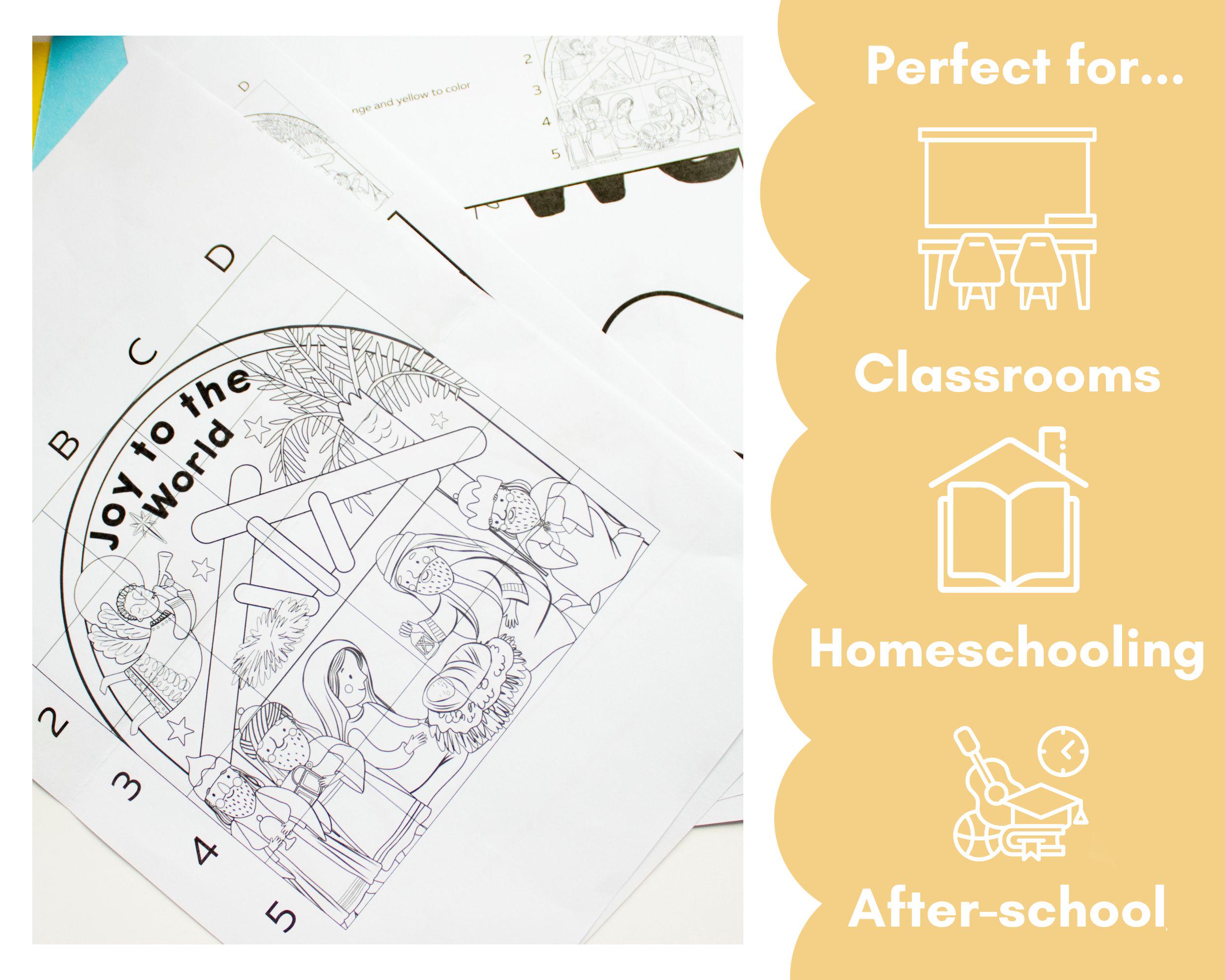 Printable Nativity Collaborative Poster – Christmas Classroom Coloring ...