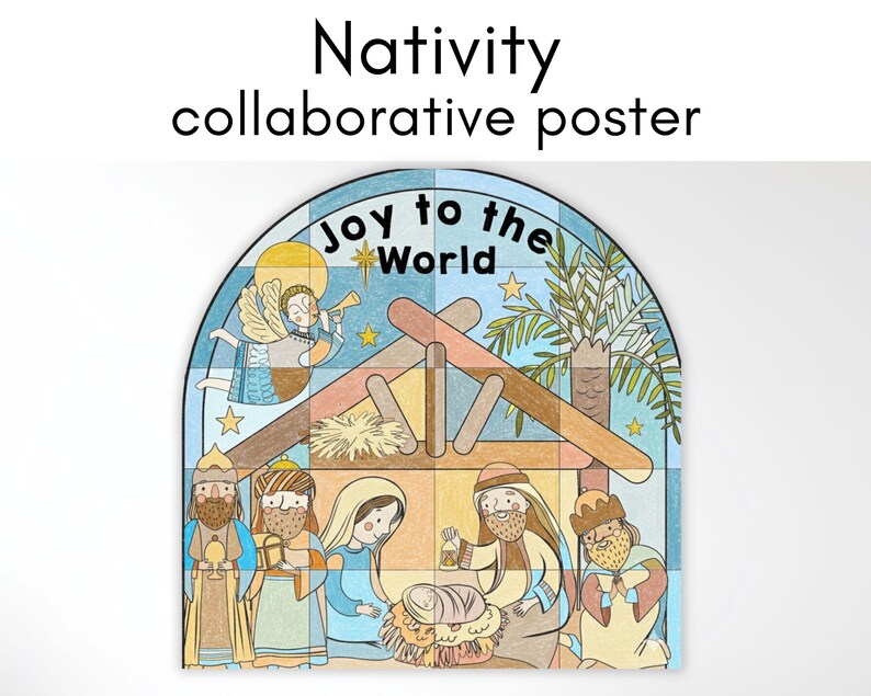 Printable Nativity Collaborative Poster – Christmas Classroom Coloring ...