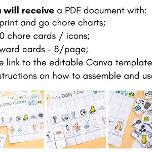 Printable Chore Charts Jungle Safari Themed, Editable Visual Schedule ...