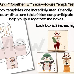 Printable Advent Calendar Boxes - Cute Winter Animals Themed ...
