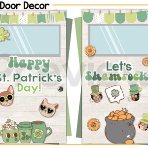 Retro St. Patrick’s Day Classroom Decor – Editable Bulletin Board Kit ...