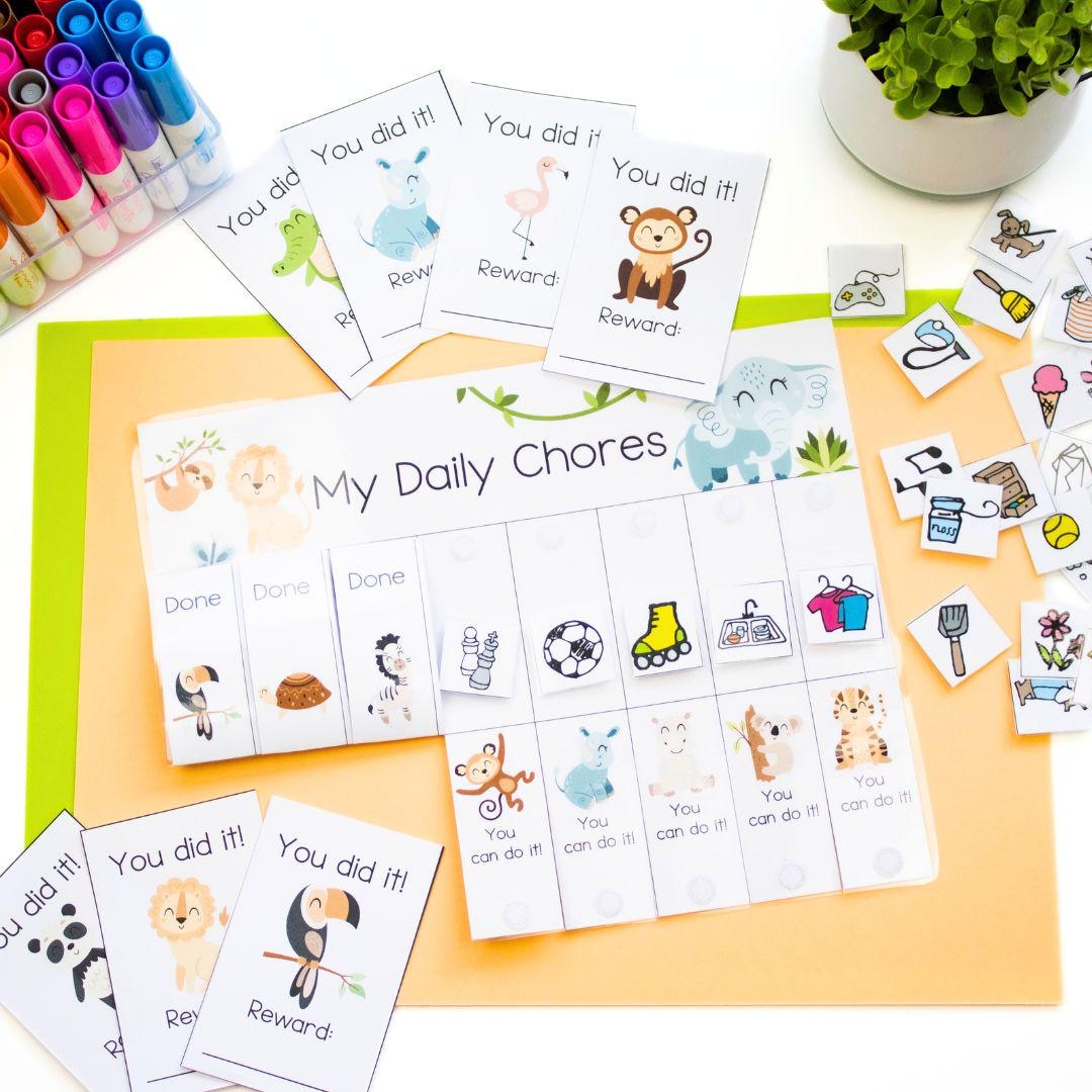 Printable Flip Routine Chart, Editable Morning, Evening, Bedtime Flip ...