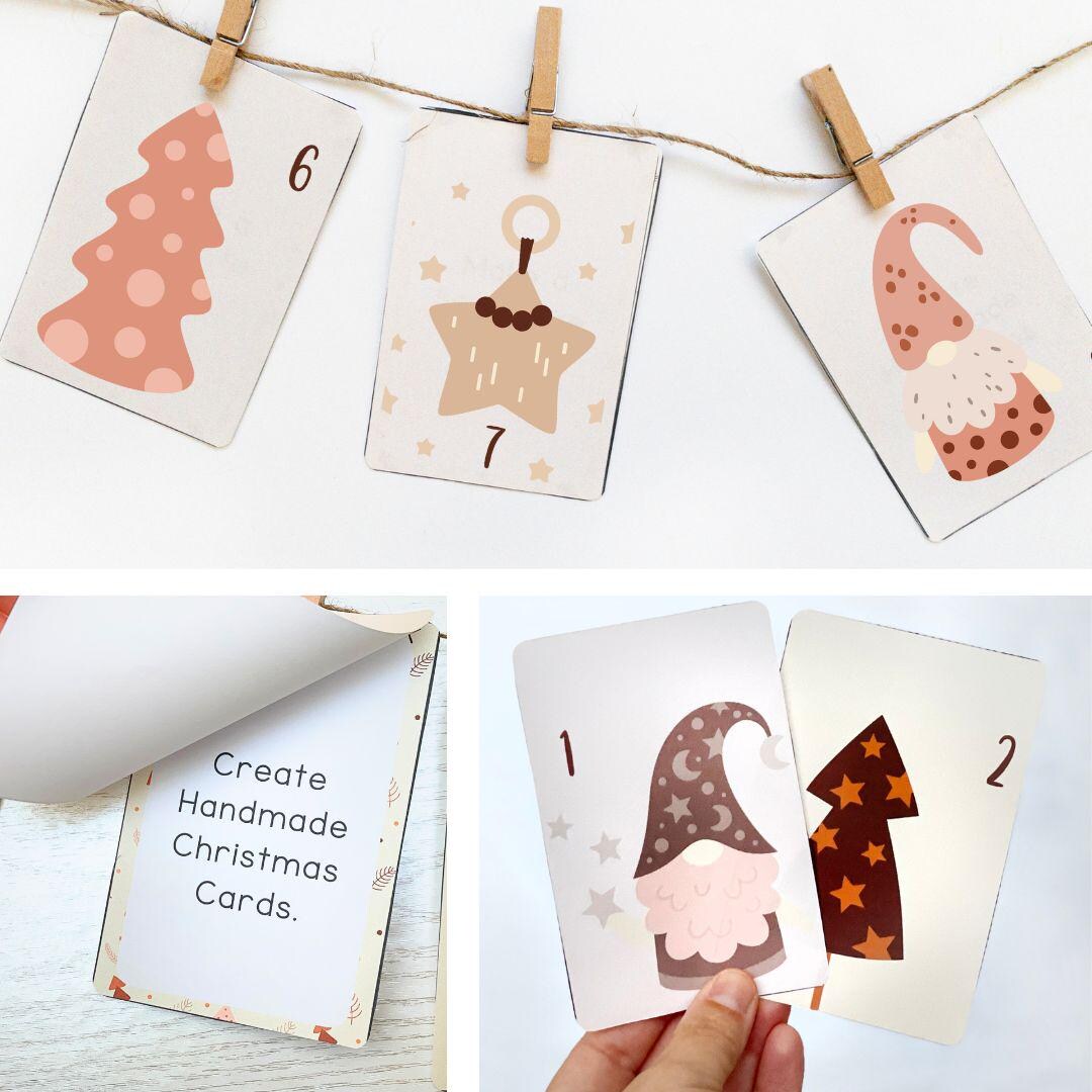 Printable Advent Calendar Cards, Boho Advent Decor December & Christmas ...