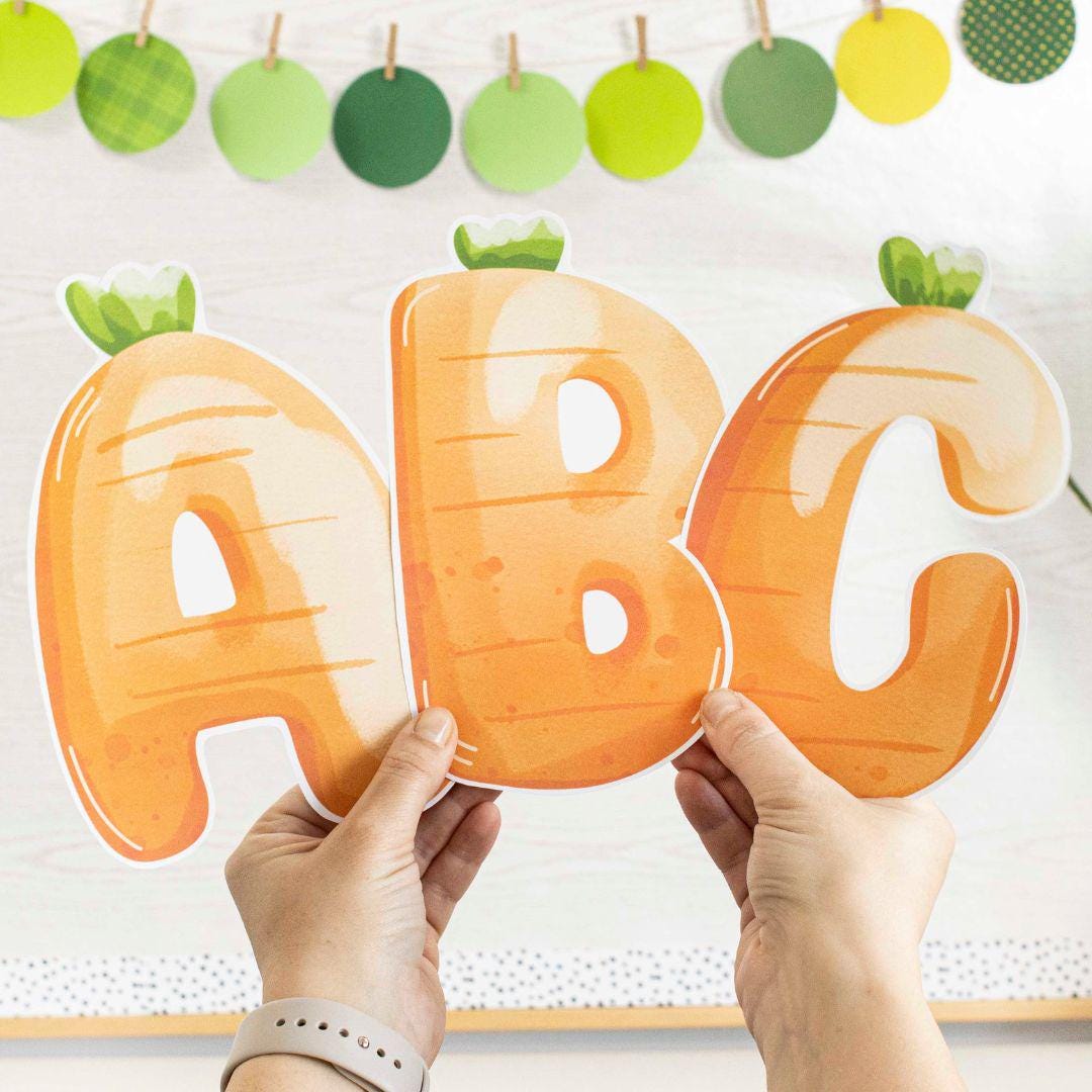 Carrot Letters for Bulletin Board Titles / Classroom and Door Decor ...