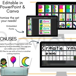 Glow Day Classroom Decor Kit – Bulletin Board Set, Editable Name Tags ...