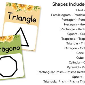 Sunflowers Themed 2D & 3D Shape Posters for Classroom Decor and ...