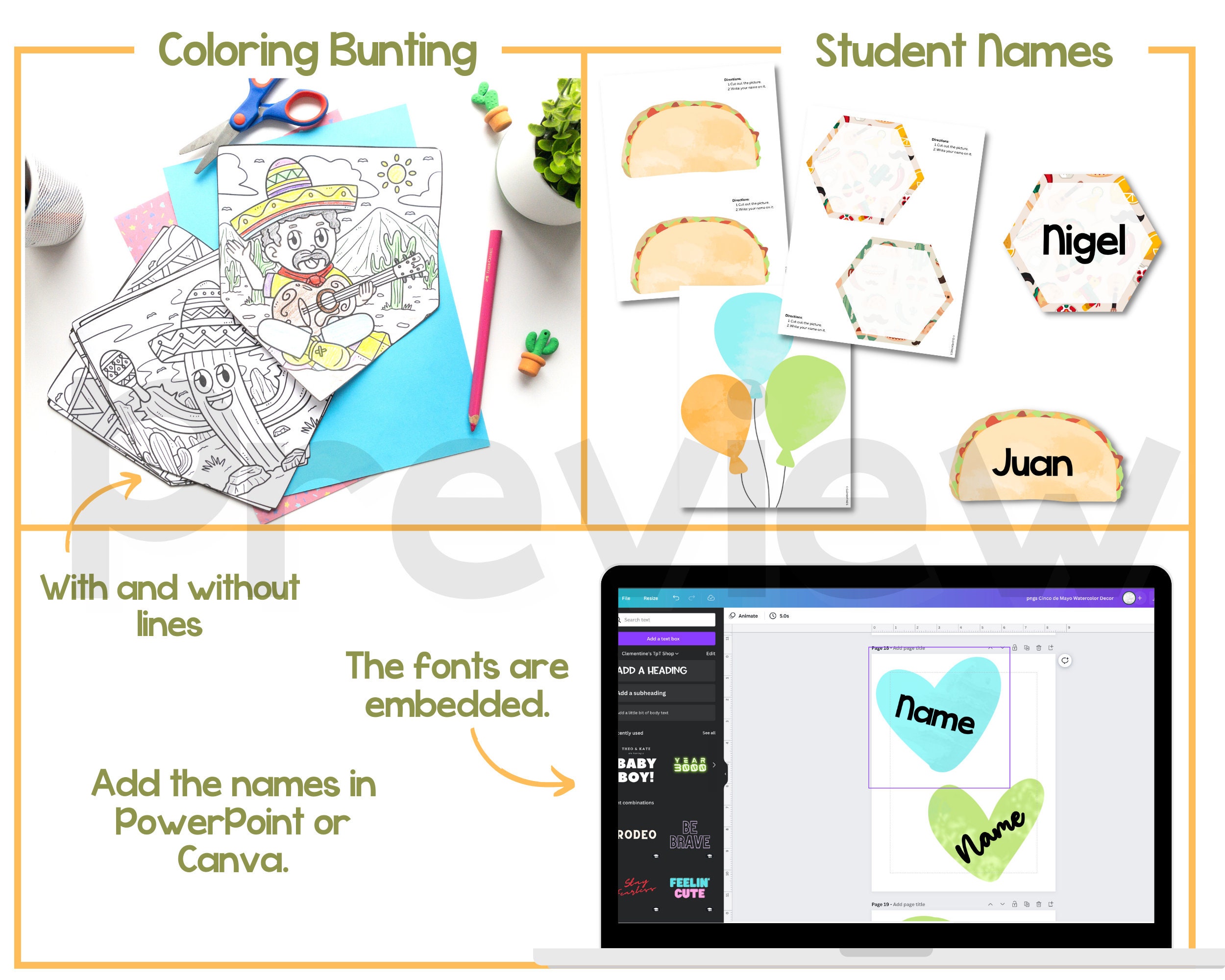 Cinco De Mayo Bulletin Board & Interactive Classroom Decor - Etsy