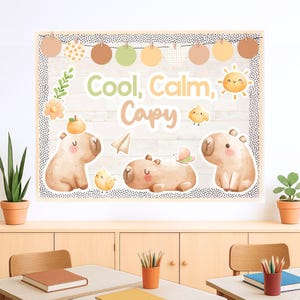 Capybara Classroom Decor Kit – Bulletin Board Set, Editable Name Tags ...