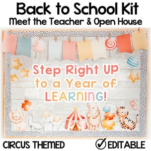 Circus Back to School, Open House & Meet the Teacher Kit, Welcome ...